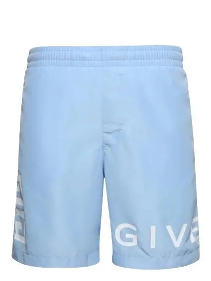 Givenchy 4g Logo Swim Shorts - Light Blue