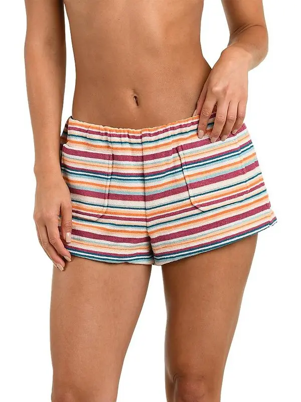 L'AGENCE Amiya Stripe Cover-up Shorts - Multi