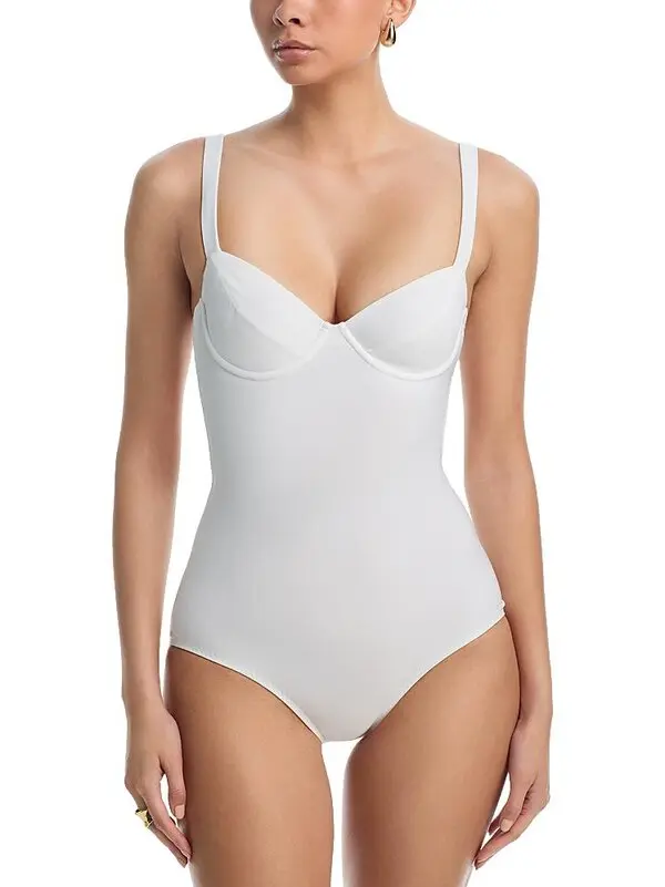 Norma Kamali Vogue Mio Bodycon One Piece Swimsuit - Snow White