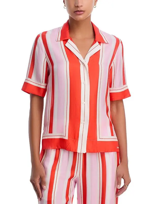 Simkhai Koda Short Sleeve Shirt - Tulip Stripe