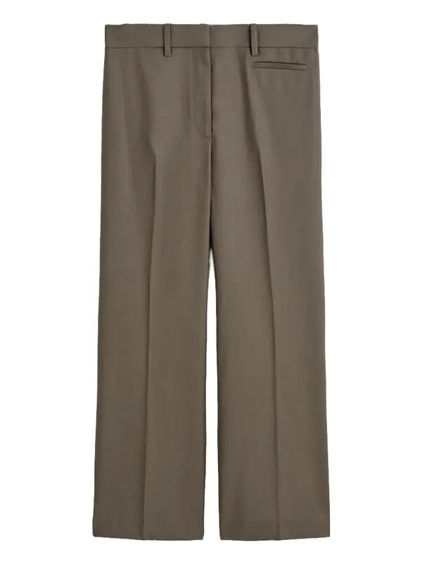 Cos Tailored Wool-twill Bootcut Trousers - Gray