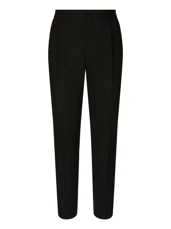 Dolce & Gabbana Tailored Stretch Wool Pants - Black