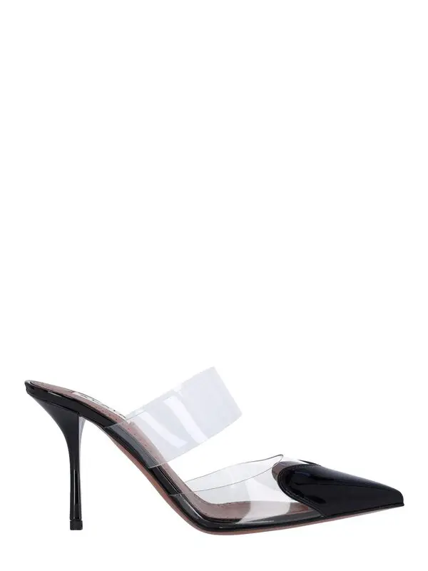 Alaïa Heart Mules - Black