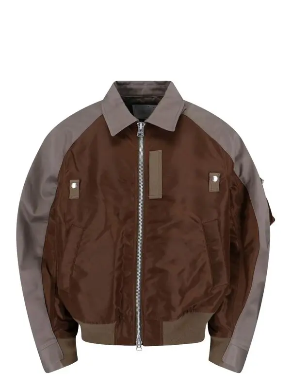 Sacai Tech Bomber Jacket - Brown