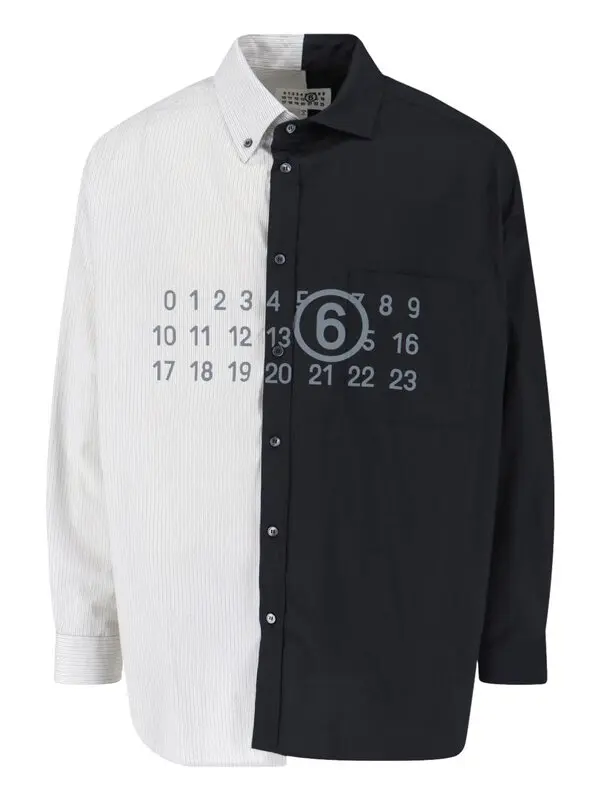 MAISON MARGIELA Two-tone Shirt "numeric - Black