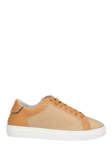 Fabiana Filippi Low-top Leather And Raffia Sneakers - Beige