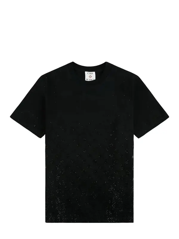Casablanca Crystal Monogram T-shirt - Black