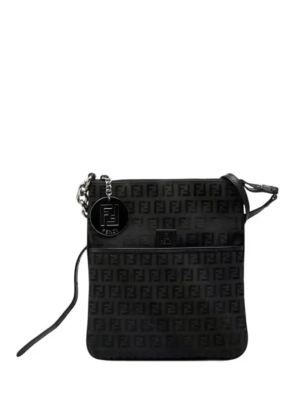 Fendi 2000-2010 Zucchino Canvas Crossbody Bag - Black