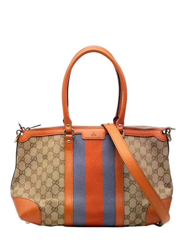 Gucci Gg Canvas Web Satchel - Brown