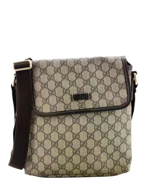 Gucci Flap Messenger Gg Coated Canvas Small Crossbody Bag - Brown