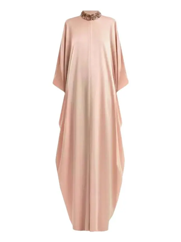 GEMY MAALOUF Floral-appliqué Kaftan - Pink