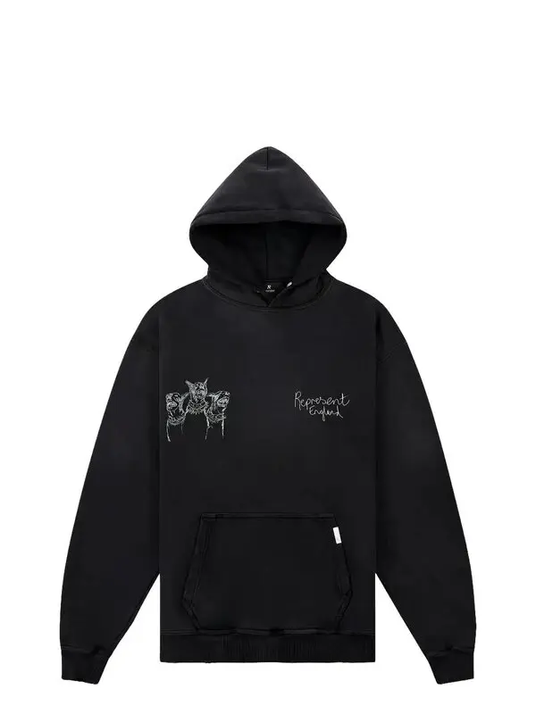 REPRESENT Drawn Dogs Hoodie - Black