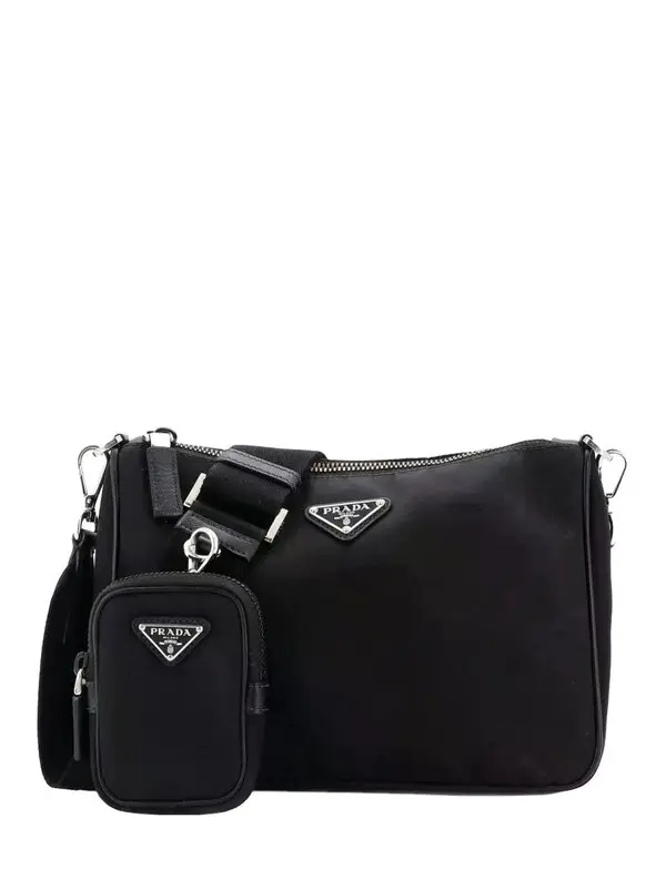 Prada Re-edition 2000 Double Zip Shoulder Bag - Black