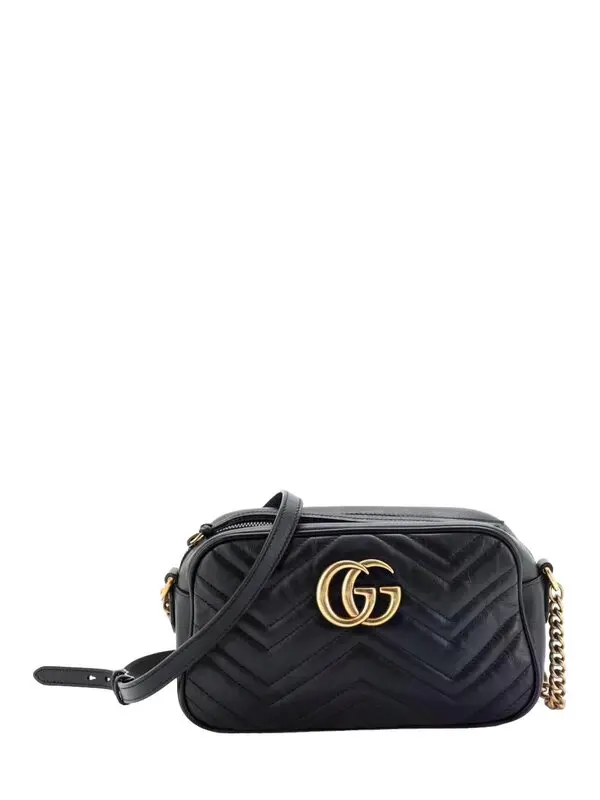 Gucci Gg Marmont Matelassé Leather Shoulder Bag - Black
