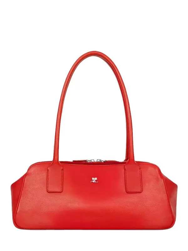 COURREGES Strip Leather Shoulder Bag - Red