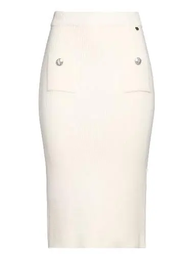 Liu Jo Midi Pencil Skirt With Embellished Pockets - White