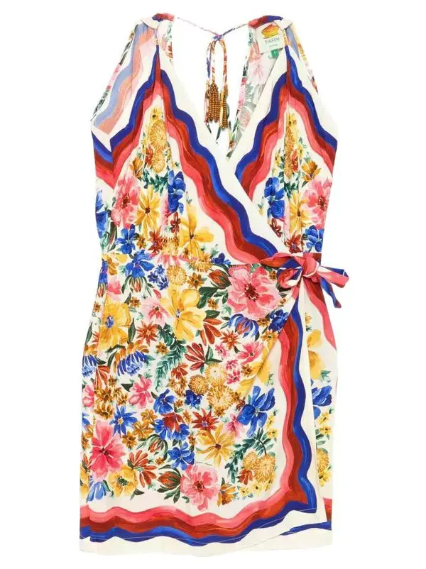 Farm Rio Floral-print Mini Dress - Yellow