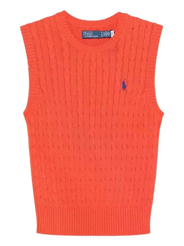 Polo Ralph Lauren Cable Knit Sweater Vest - Orange