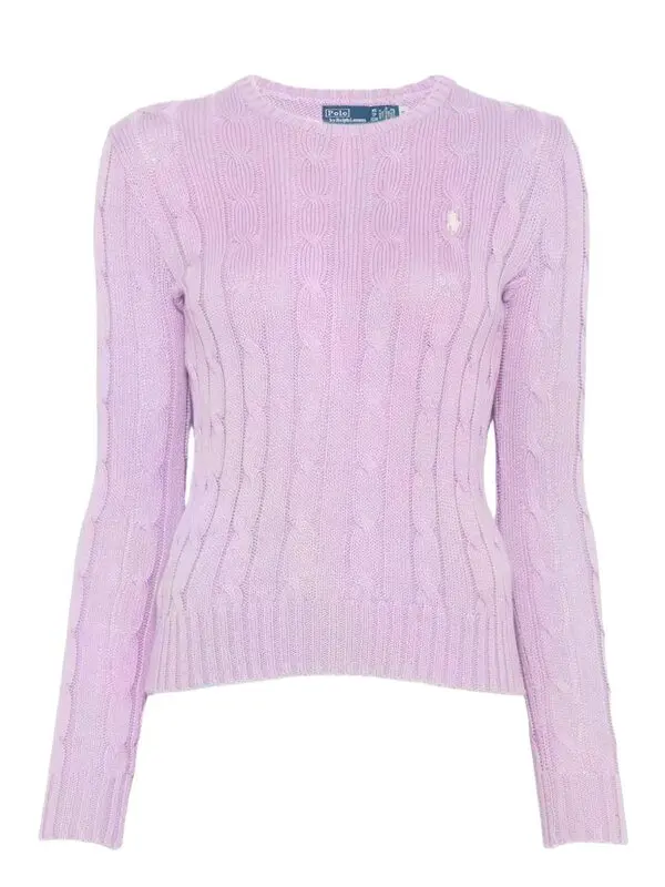 Polo Ralph Lauren Cable Knit Cotton Sweater - Purple
