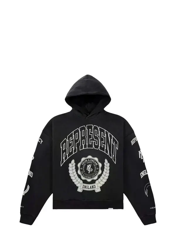 REPRESENT Legacy Crest Hooded Sweatshirt - Black