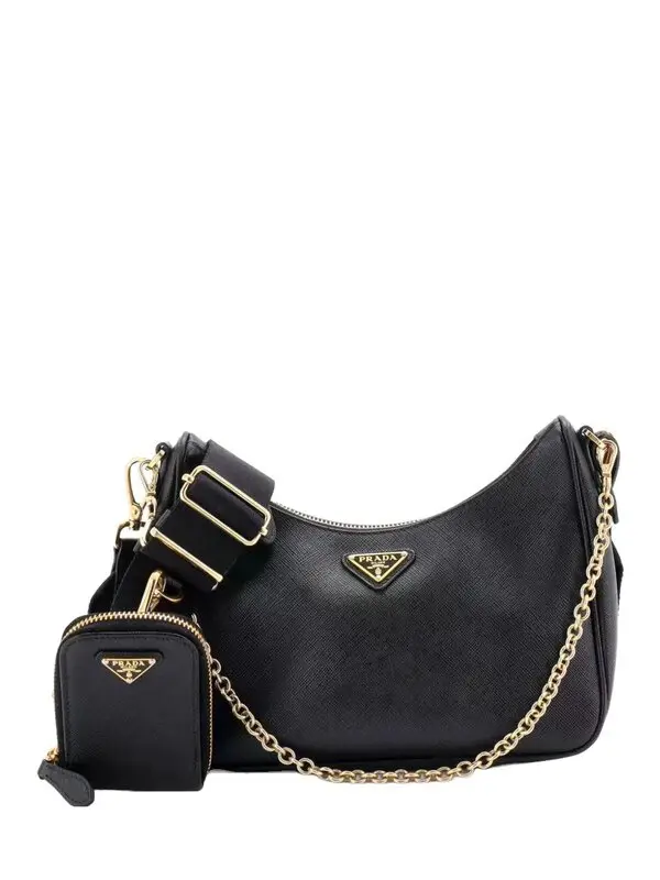 Prada Re-edition 2005 Saffiano Leather Shoulder Bag - Black