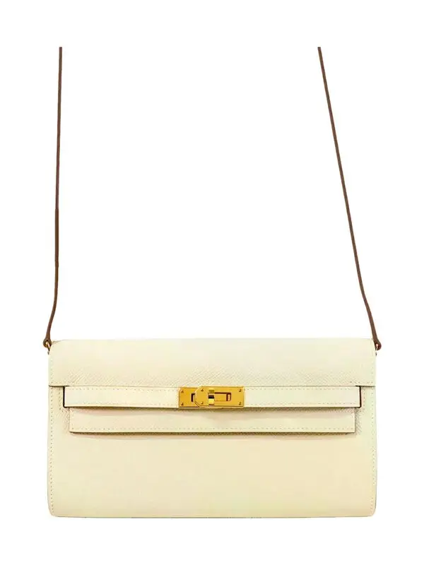 Hermès 2024 Epsom Kelly To Go Wallet Crossbody Bag - White
