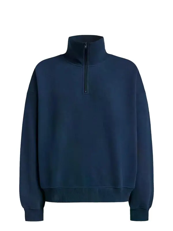 12 STOREEZ Half-zip Terry Sweatshirt - Blue