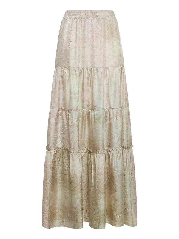 PIERRE-LOUIS MASCIA Aloe Paisley Jacquard Maxi Skirt - Neutrals