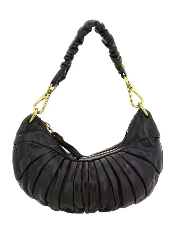 CAMPOMAGGI Luna Pleated Top-handle Shoulder Bag - Black