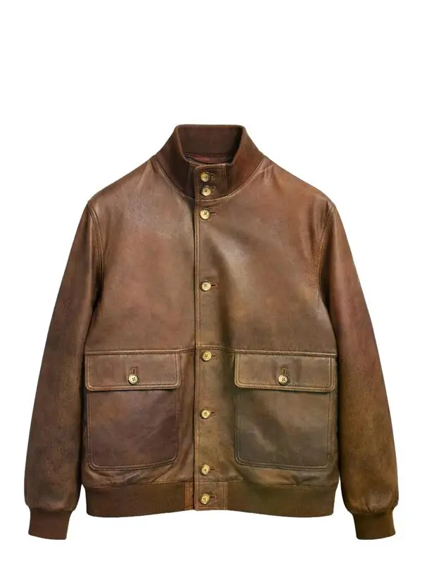 LES HÉRITIERS Ridaura Leather Jacket - Brown