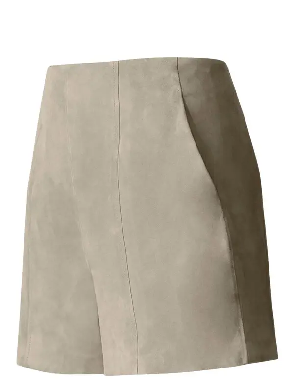 Mackage Dava-su Slim Suede Shorts - Taupe