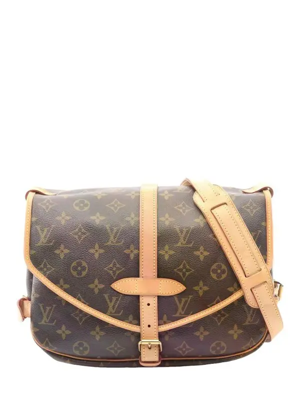 LOUIS VUITTON 2005 Monogram Saumur 30 Crossbody Bag - Brown