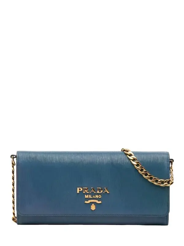 Prada Saffiano Wallet On Chain Crossbody Bag - Blue