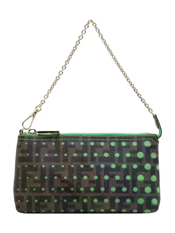 Fendi Zucca Spalmati Dots Chain Pochette - Brown