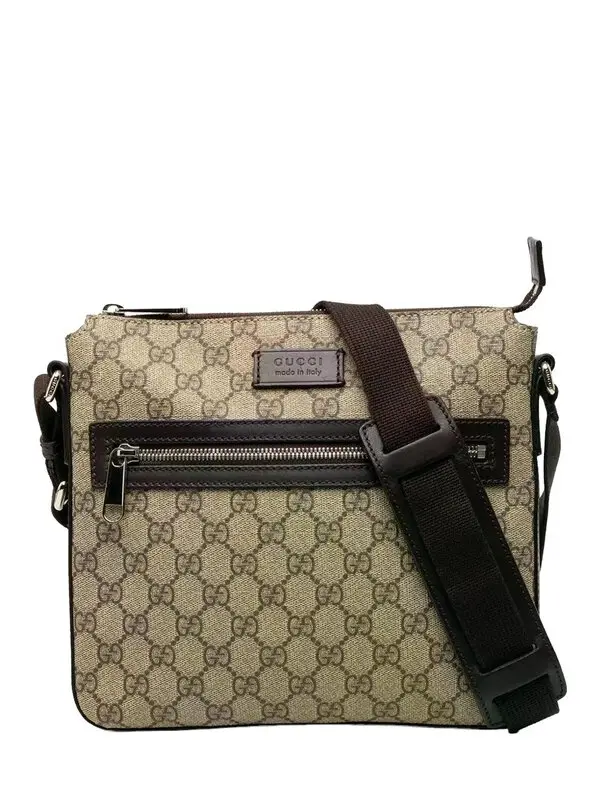 Gucci Gg Supreme Crossbody Bag - Brown