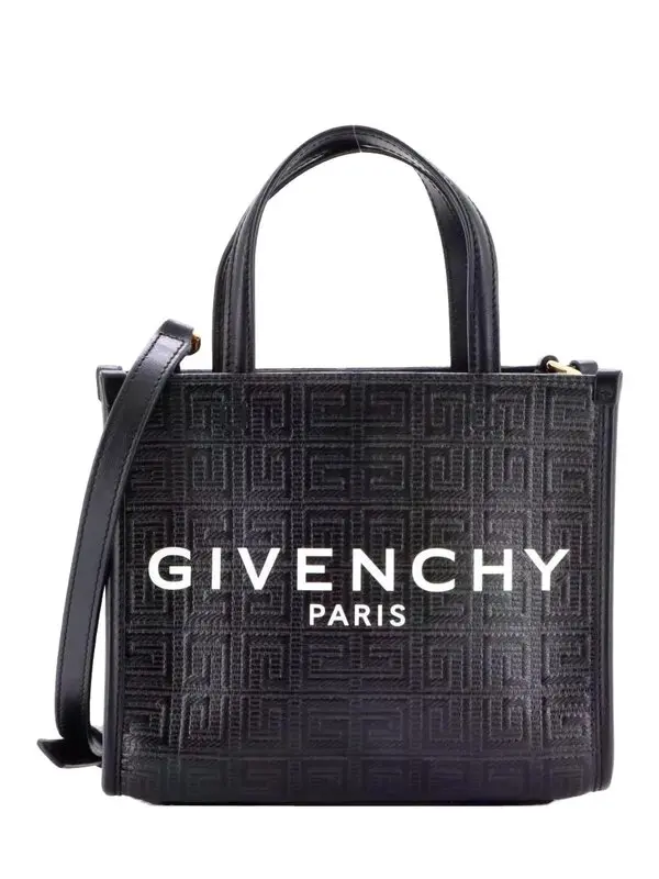 Givenchy 4g Embossed Coated Canvas Mini Tote Bag - Black