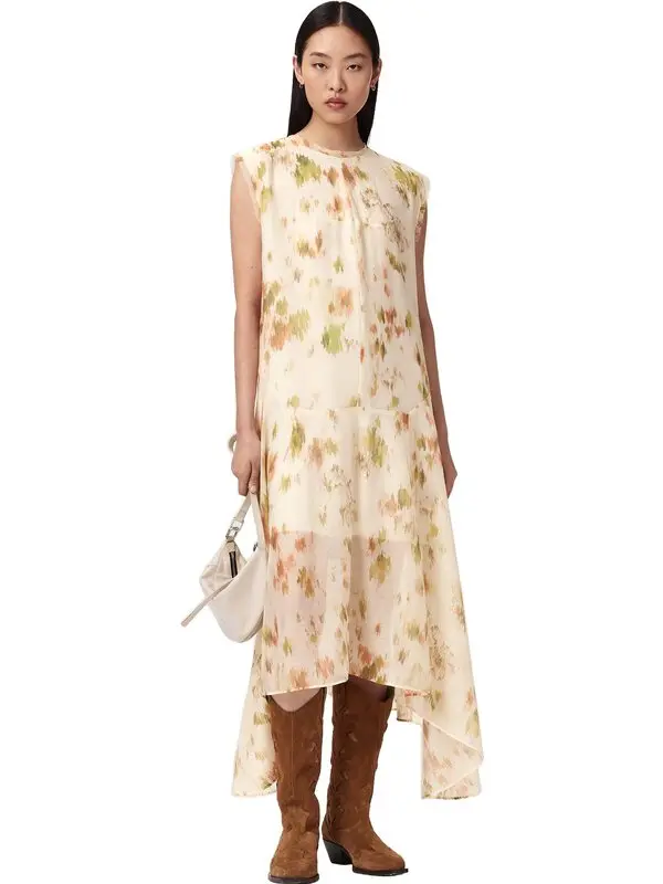 ALLSAINTS Tanner Floral Midi Dress - Wildflower White