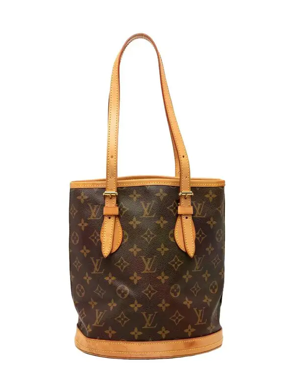 LOUIS VUITTON 2001 Monogram Petit Bucket Bag - Brown