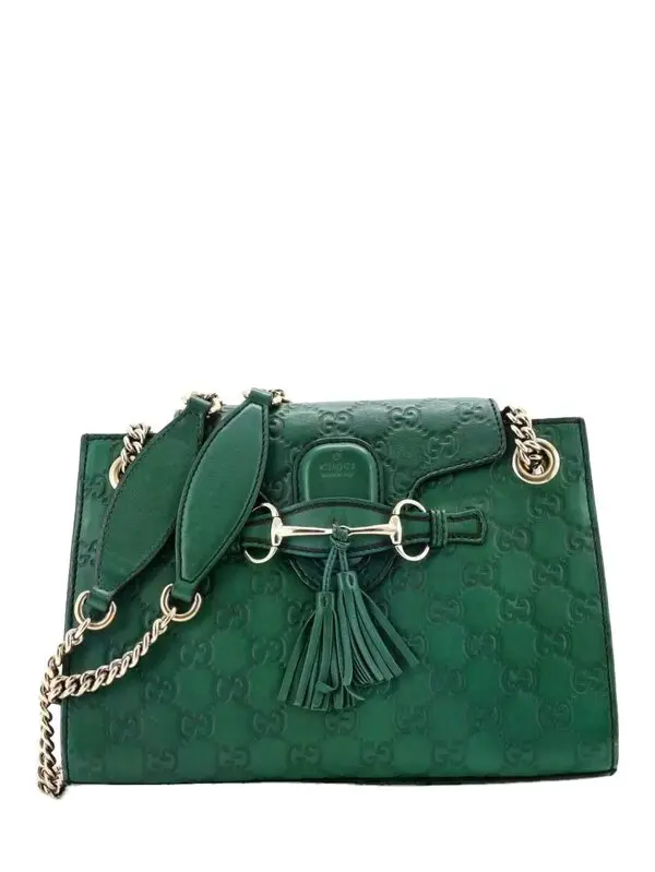 Gucci Emily Chain Flap Ssima Leather Small Shoulder Bag - Green