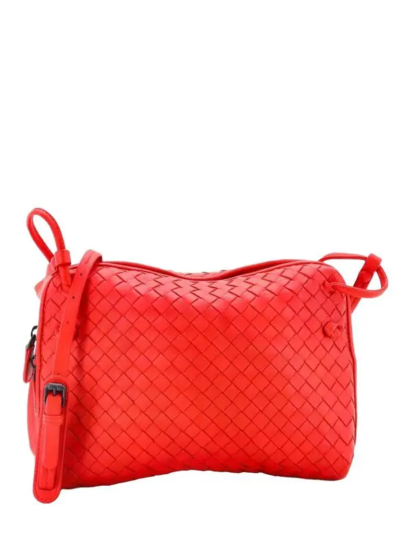 Bottega Veneta Nodini Intrecciato Nappa Small Crossbody Bag - Red