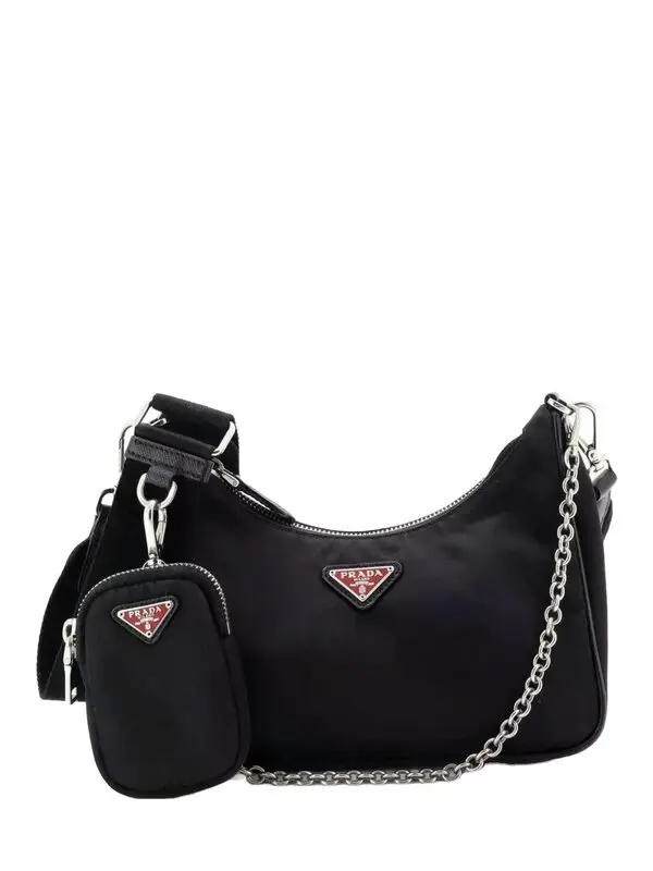 Prada Re-edition 2005 Tessuto Shoulder Bag - Black