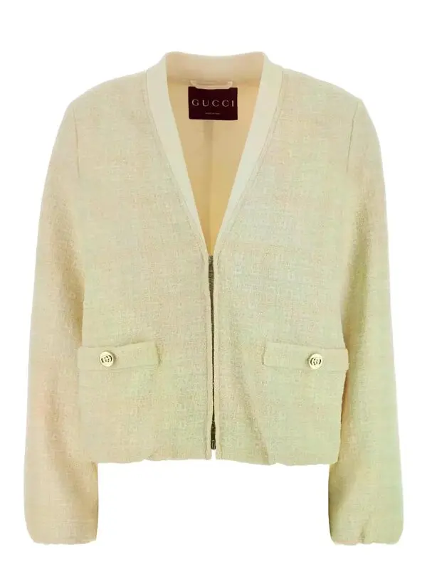 Gucci Tweed Zip-up Jacket - Neutrals