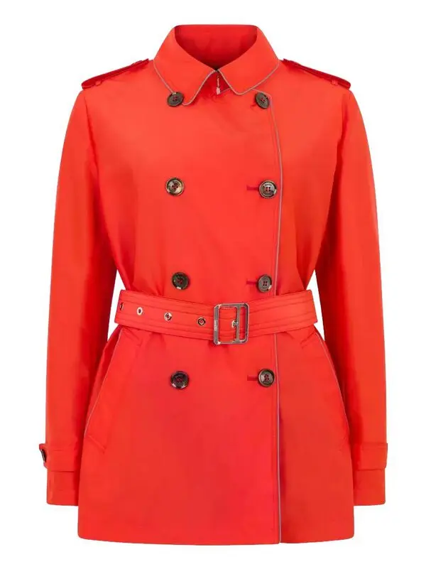 MOORER Double-breasted Trench Coat - Red