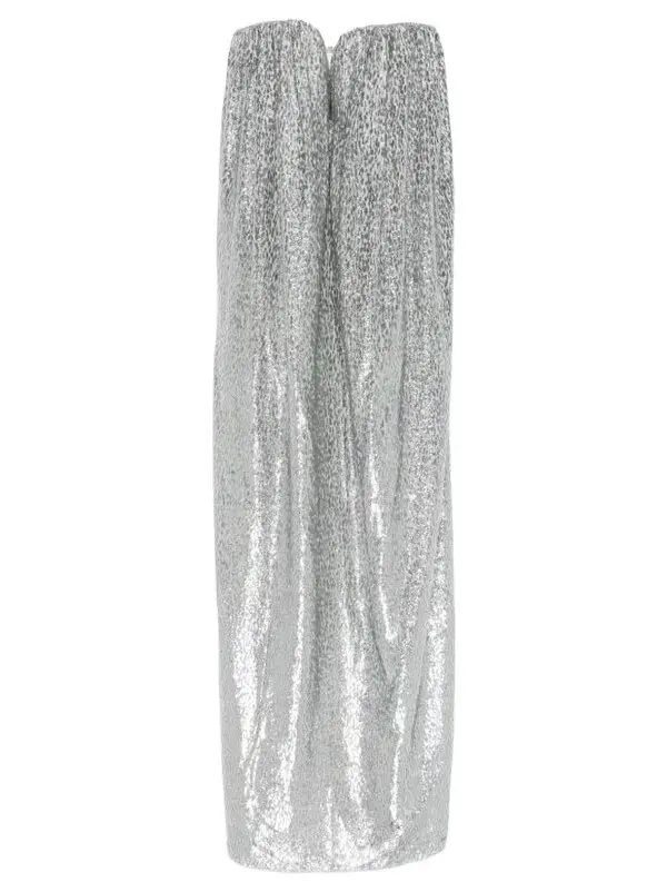 Stella McCartney Metallic Effect Maxi Dress - Silver
