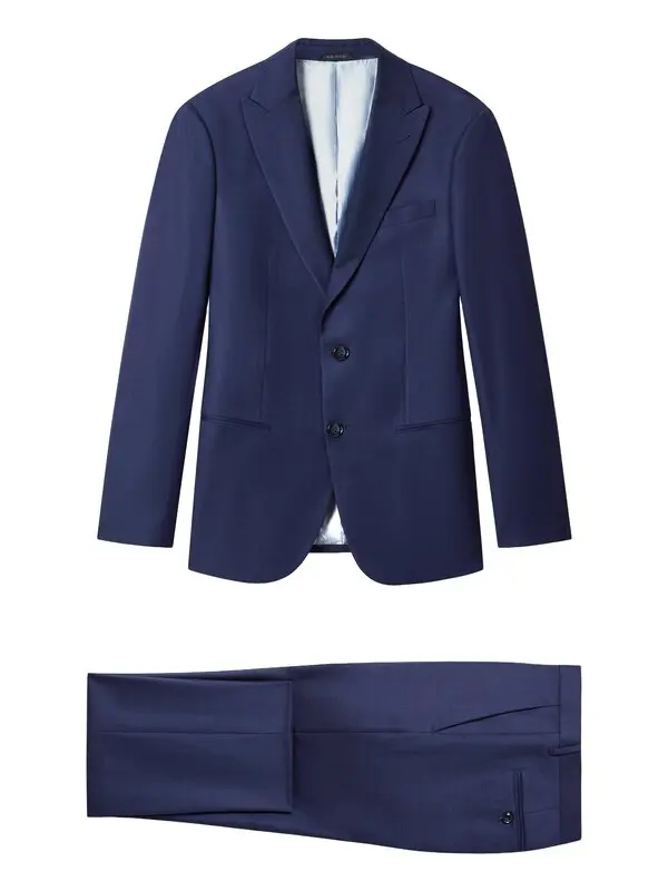 Giorgio Armani Soho Line, Single-breasted, Micro-armure Wool Suit - Blue