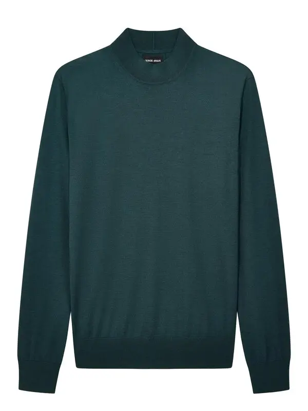 Giorgio Armani Cashmere And Silk Turtleneck Sweater - Blue