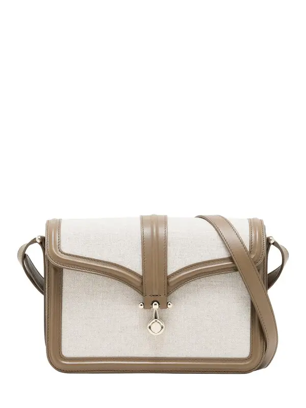 Giorgio Armani Canvas And Leather Crossbody Bag - Beige