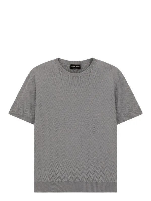 Giorgio Armani Chevron Knitted T-shirt - Grey