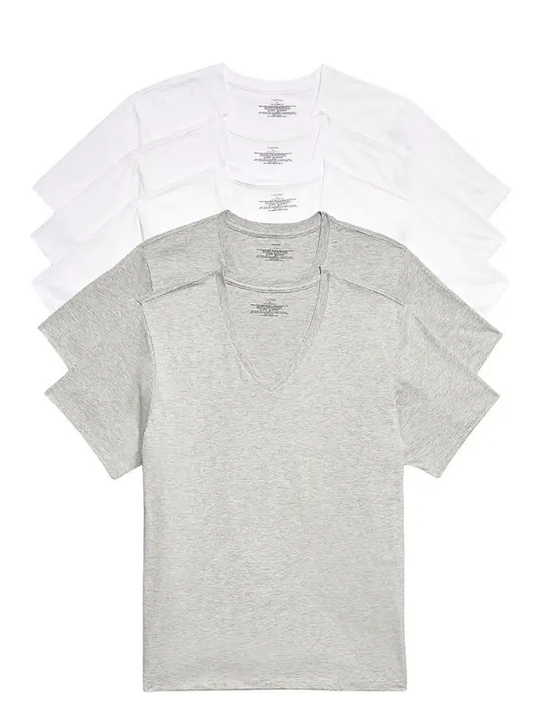 Calvin Klein Cotton Classics 5-pack V-neck T-shirt - Grey /  White