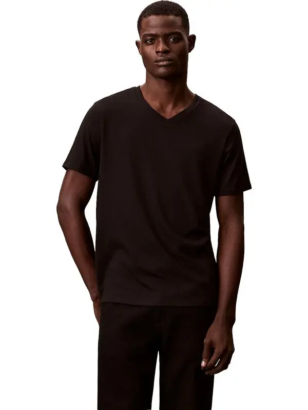 Calvin Klein Liquid Touch Classic V Neck T-shirt - Black